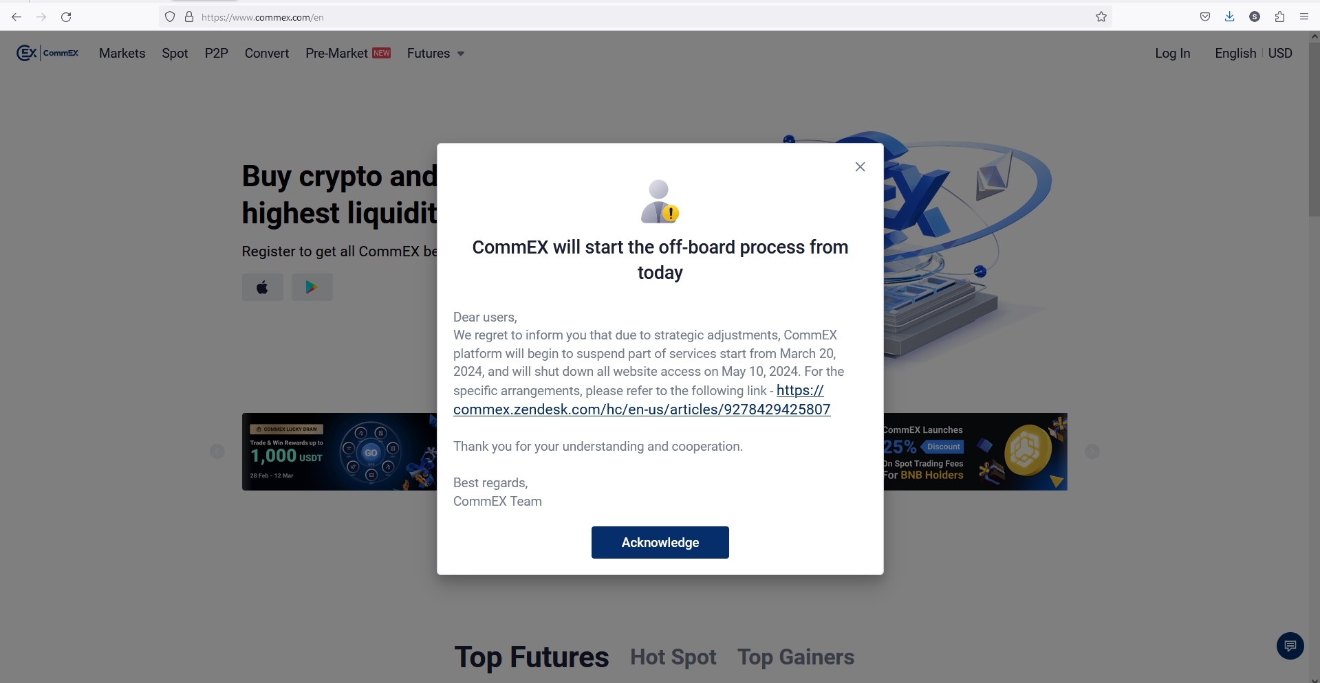 CommEX Shuts Down 6 Months after Acquiring Binance's Russia Business